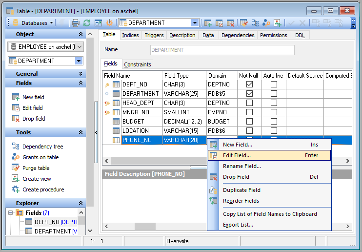 SQL Management Studio for InterBase/Firebird | SQL Manager